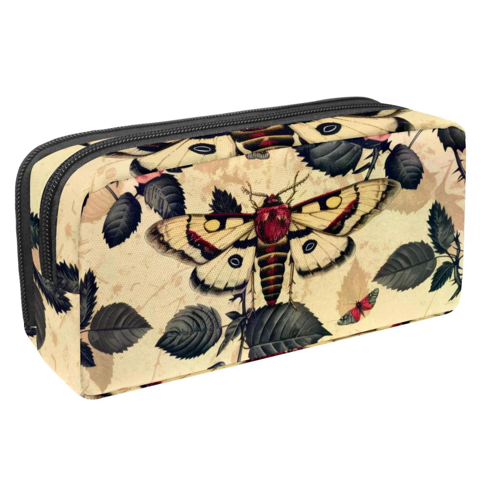 PhooArto Pencil Case, Hawk Moth Rose Flower Pattern Large Capacity ...
