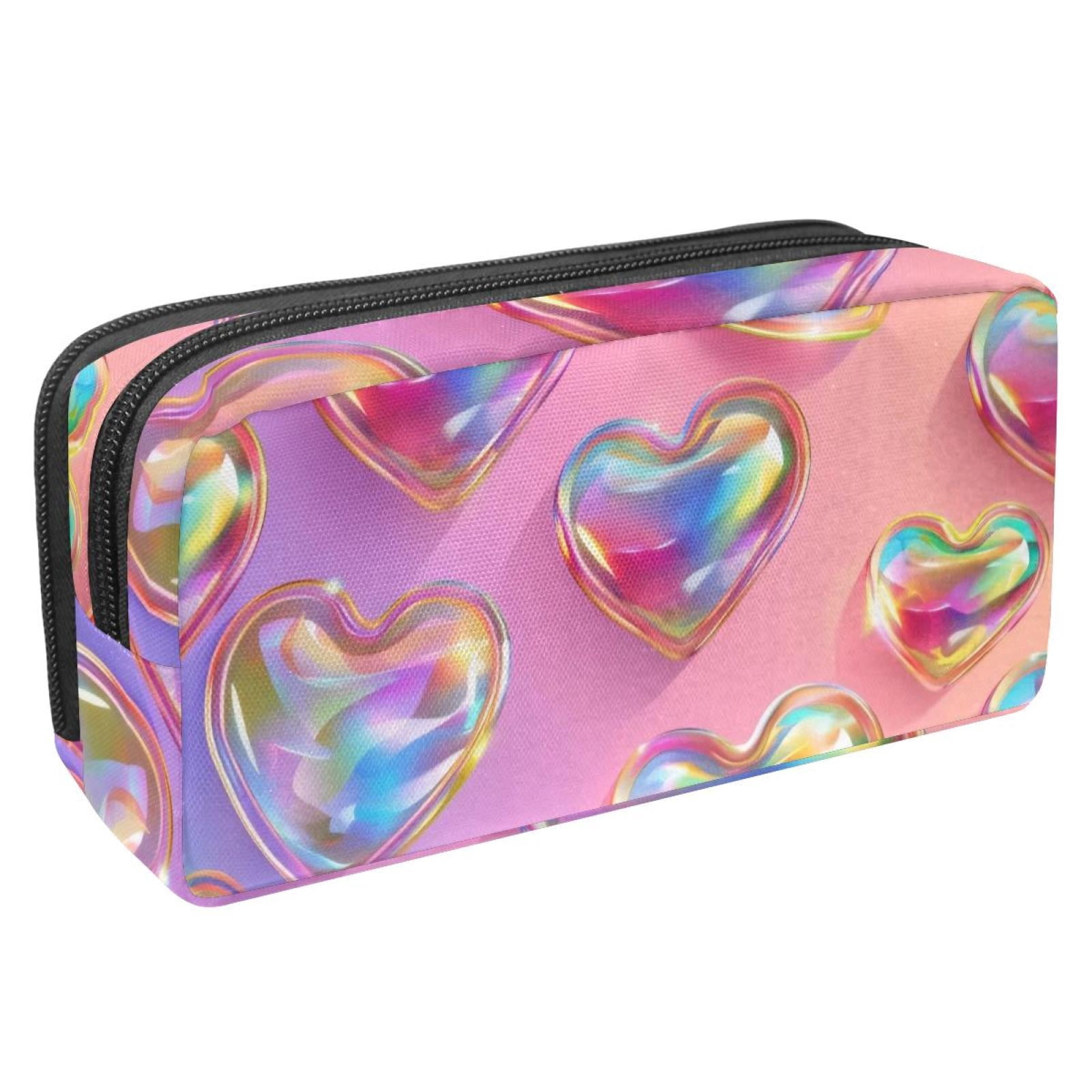 PhooArto Pencil Case, Rainbow Love Hearts Pattern Large Capacity Pencil ...