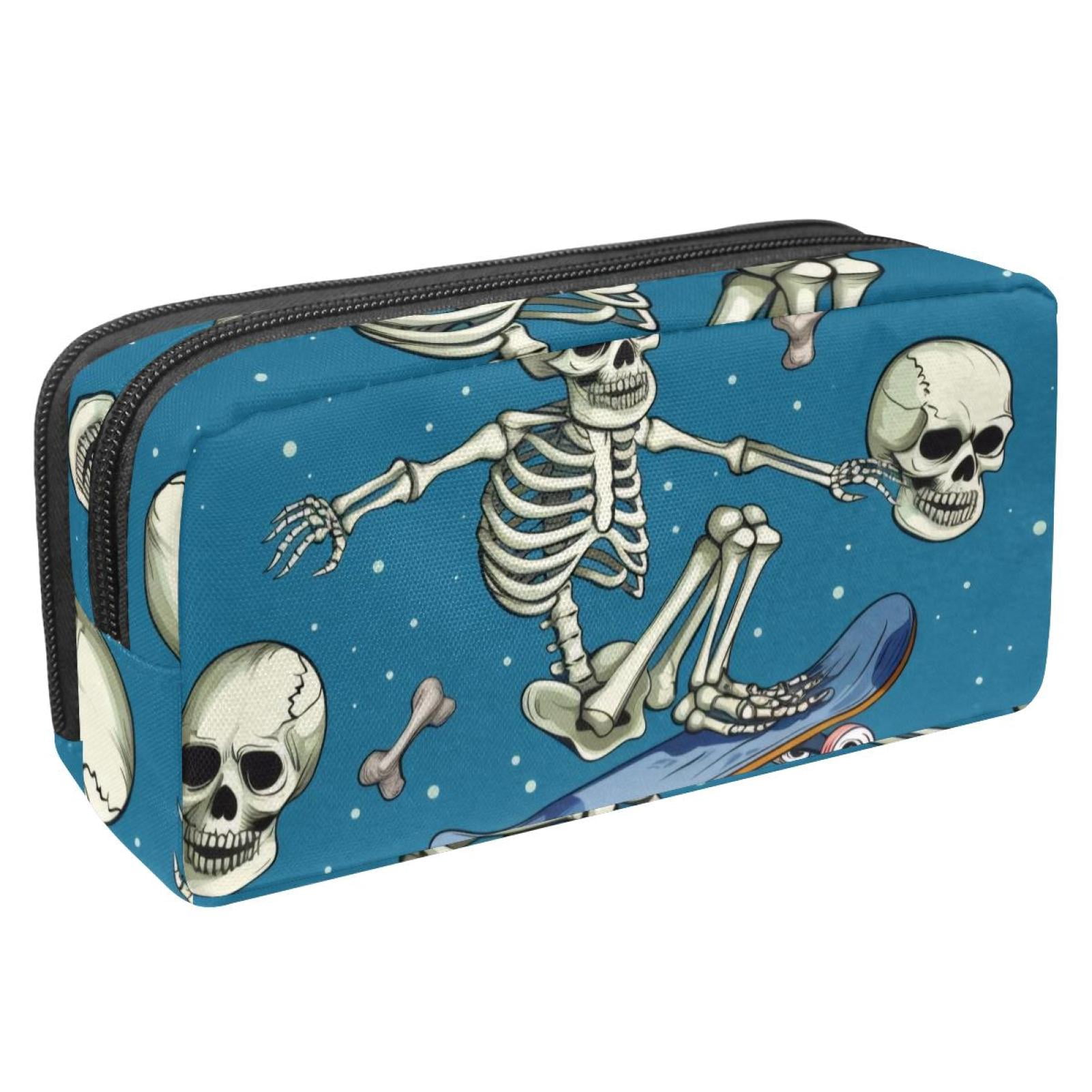 PhooArto Pencil Case, Skateboard Skeleton Patterns Large Capacity ...