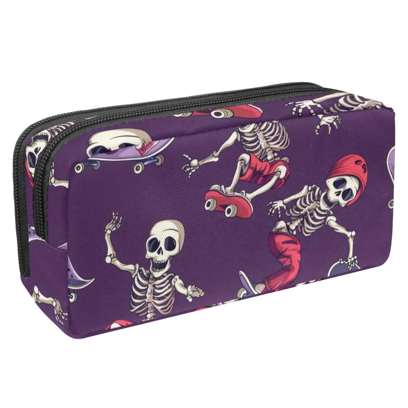 PhooArto Pencil Case, Skeleton Skateboard Patterns Large Capacity ...