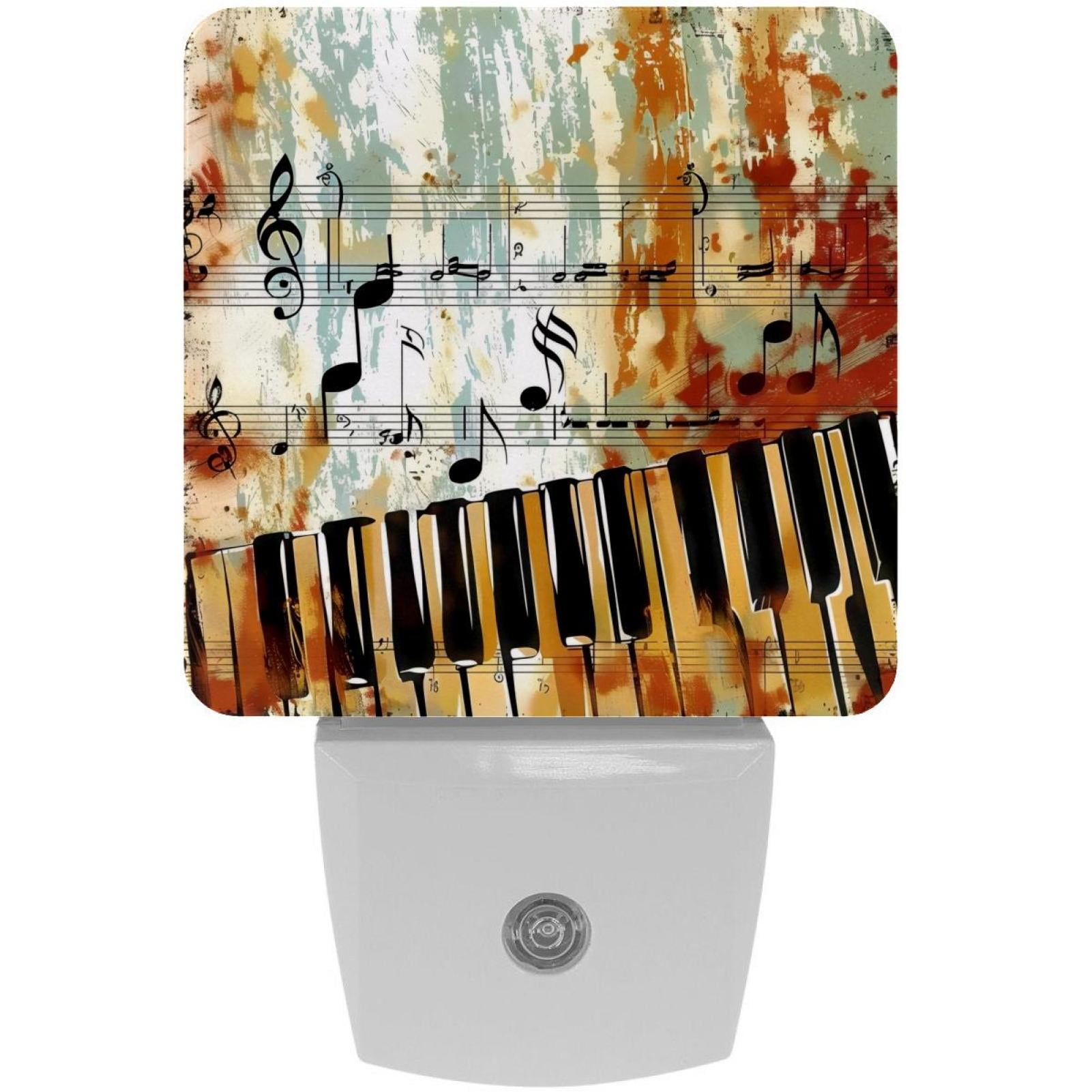 PhooArto Piano Music Notes Print Plug in LED Night Light Auto Sensor ...