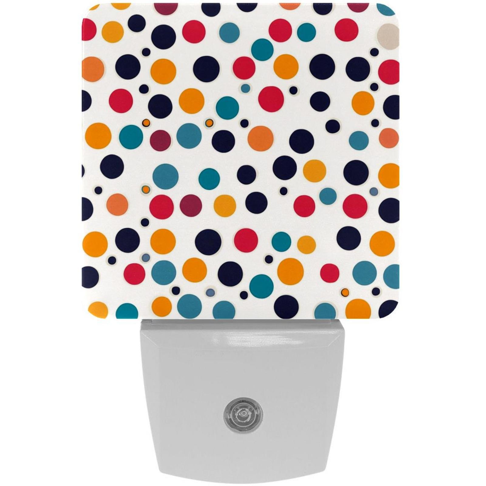 PhooArto Polka Dots Color Patterns Plug in LED Night Light Auto Sensor ...