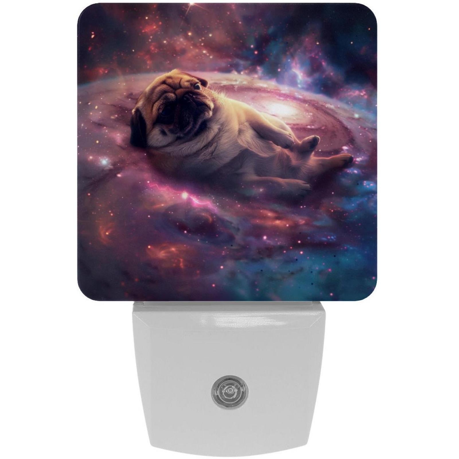 PhooArto Pug Dog Lying Galaxy Plug in LED Night Light Auto Sensor Dusk ...