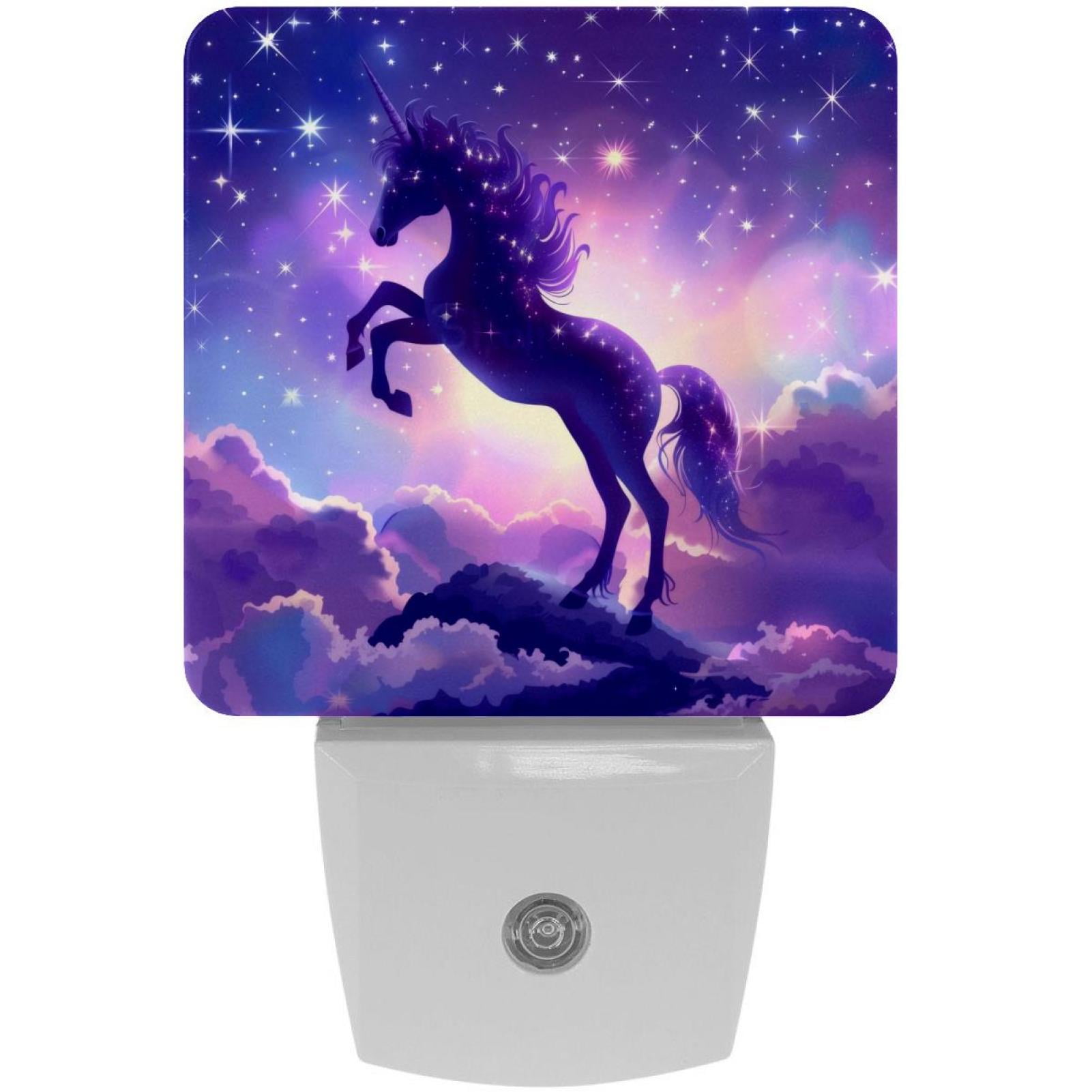 PhooArto Purple Sky Stars Unicorn Plug in LED Night Light Auto Sensor ...