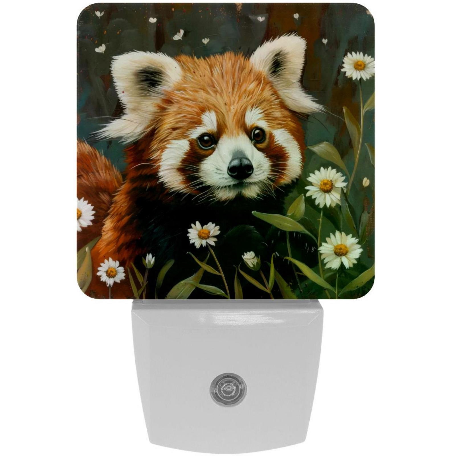 PhooArto Red Panda Daisy Flower Plug in LED Night Light Auto Sensor ...