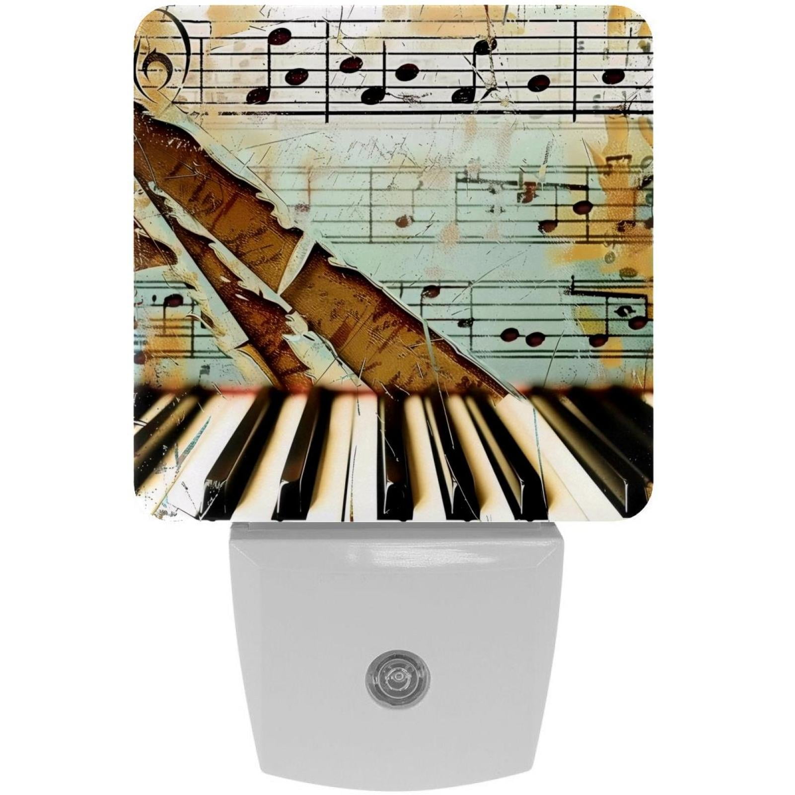 PhooArto Retro Piano Music Notes Plug in LED Night Light Auto Sensor ...