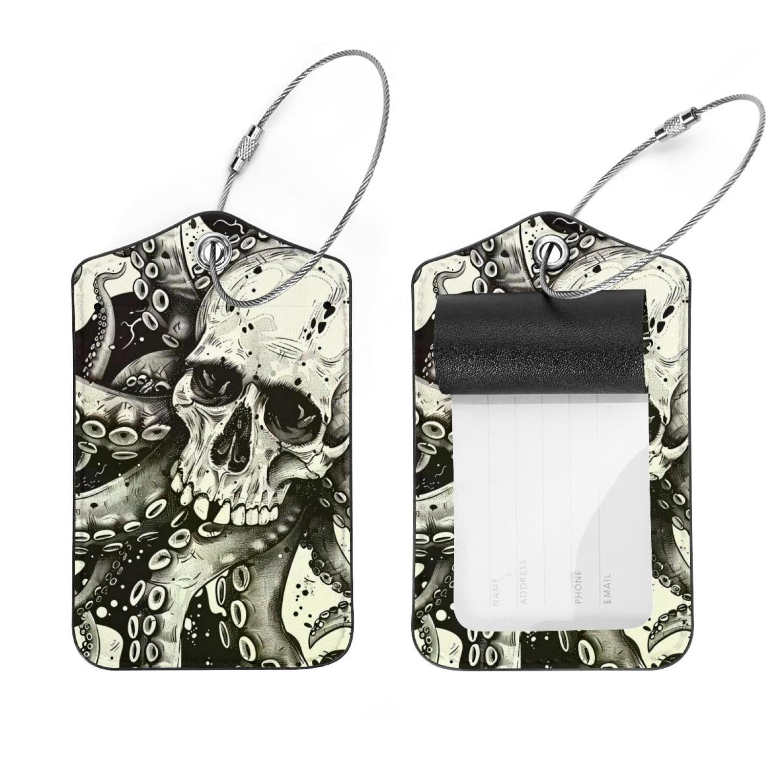 PhooArto Skull Octopus Tentacles Luggage Tags with Stainless Steel Loop ...