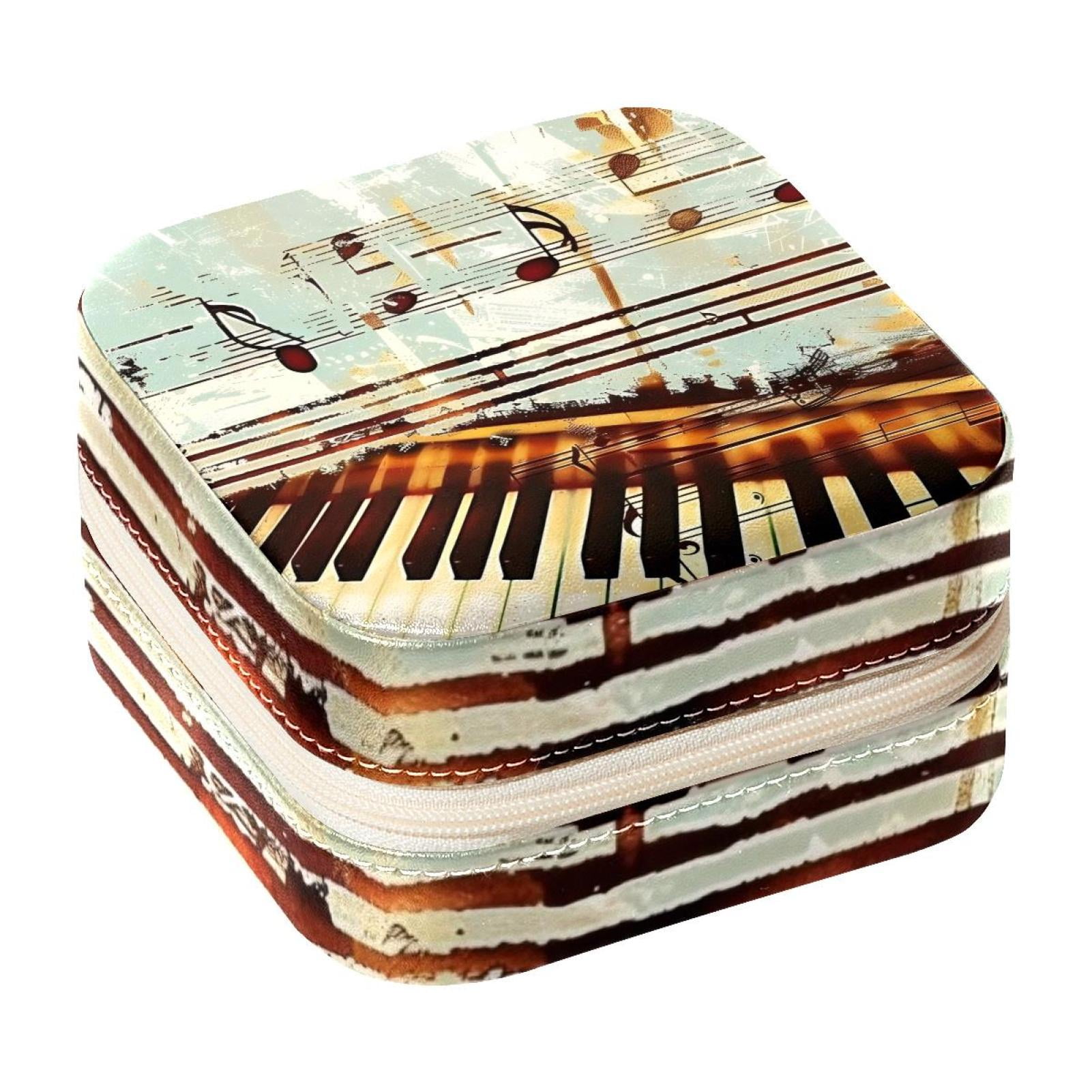 PhooArto Small Jewellery Box, Vintage Piano Music Notes Portable Travel ...