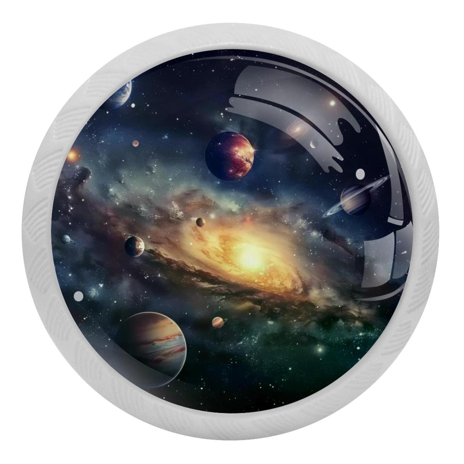 PhooArto Solar System Galaxy Astronomy Universe 4 PCS Crystal Glass ...