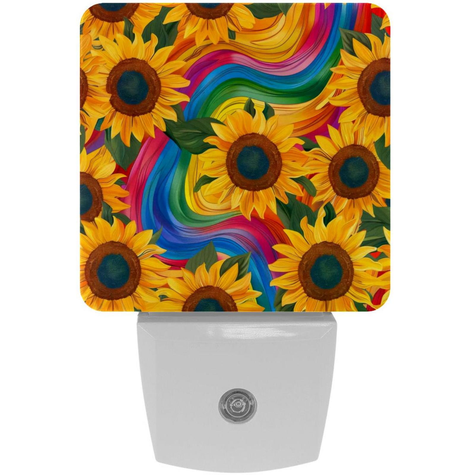 PhooArto Sunflower Rainbow Pattern Plug in LED Night Light Auto Sensor ...