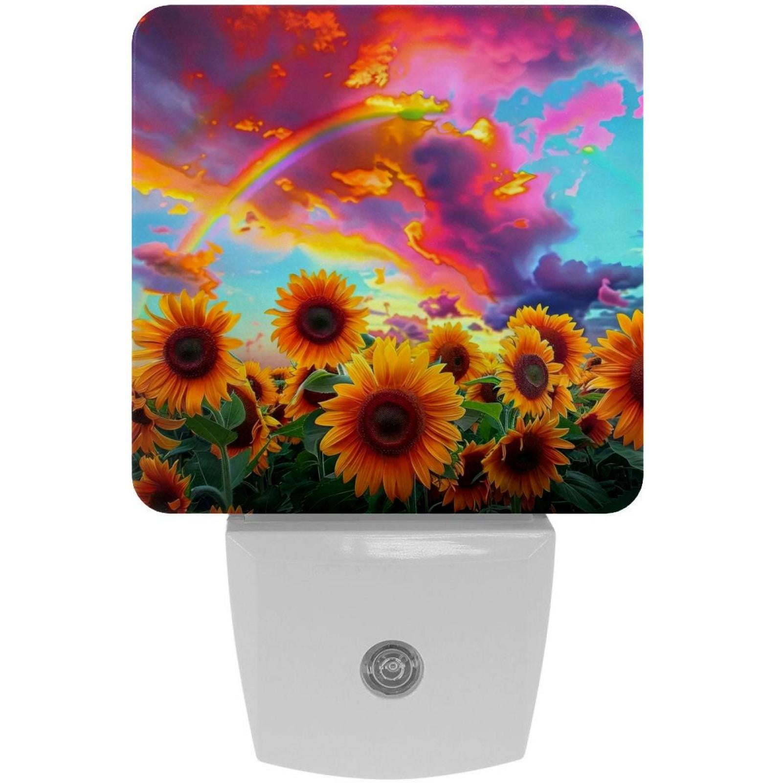PhooArto Sunflowers Rainbow Cloud Plug in LED Night Light Auto Sensor ...