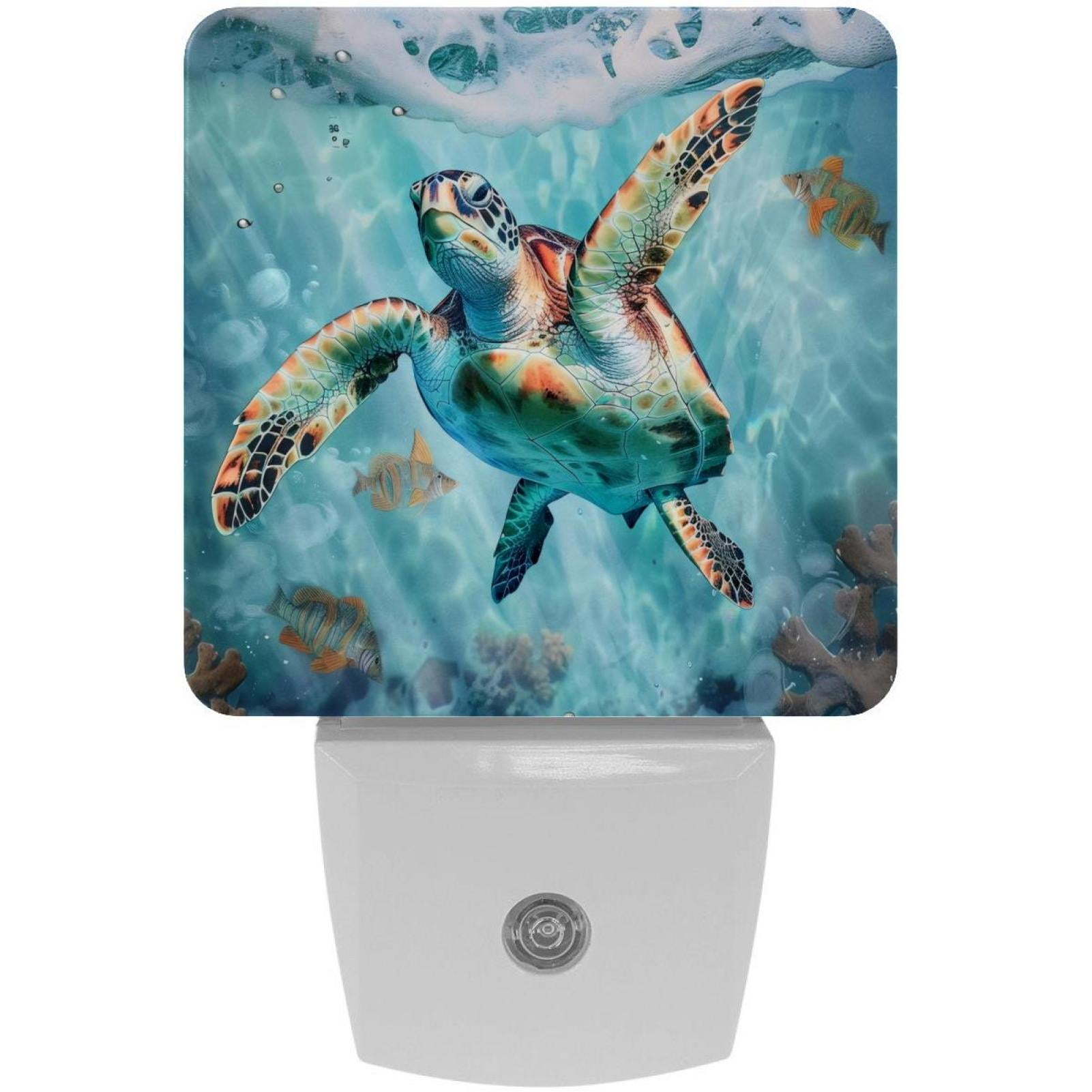 PhooArto Swim Sea Turtle Underwater Plug in LED Night Light Auto Sensor ...