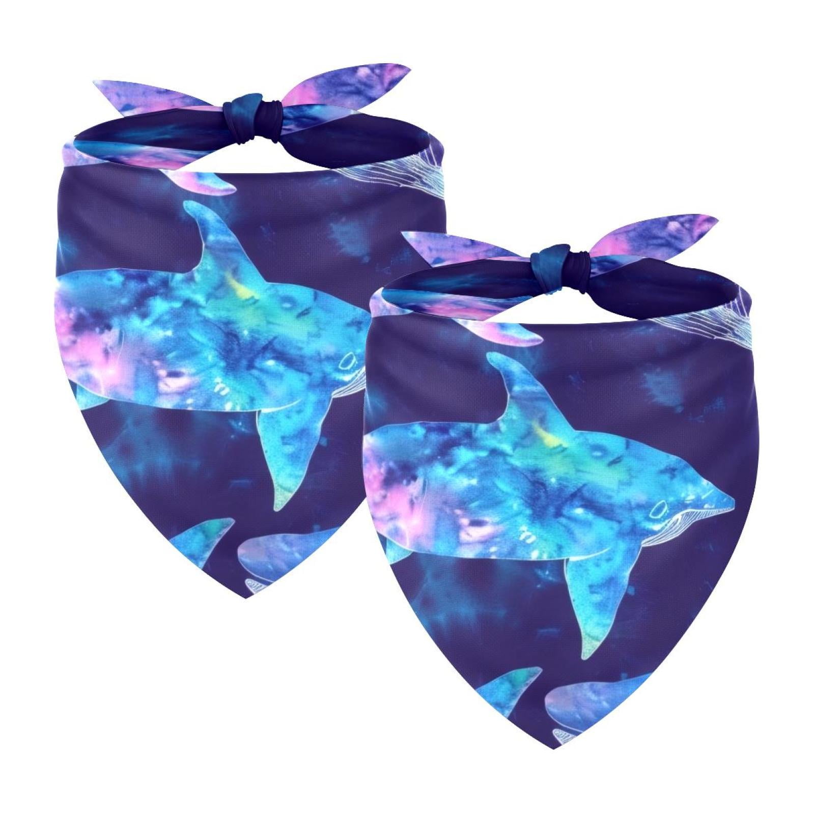 PhooArto Tie Dye Whale Pattern Dog Bandanas, 2 Pack Soft Washable Pet ...