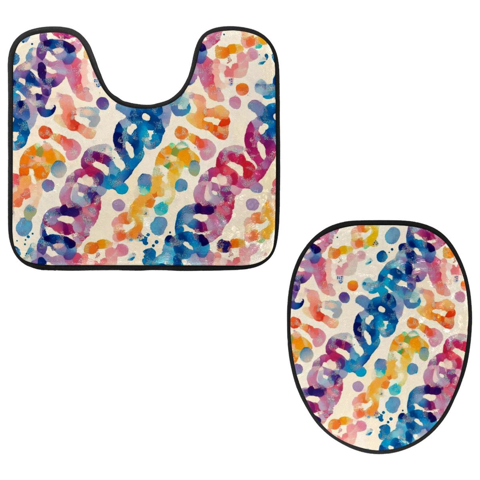 PhooArto Toilet Lid Cover and U-Shaped Toilet Floor Mat Set of 2 Pieces ...