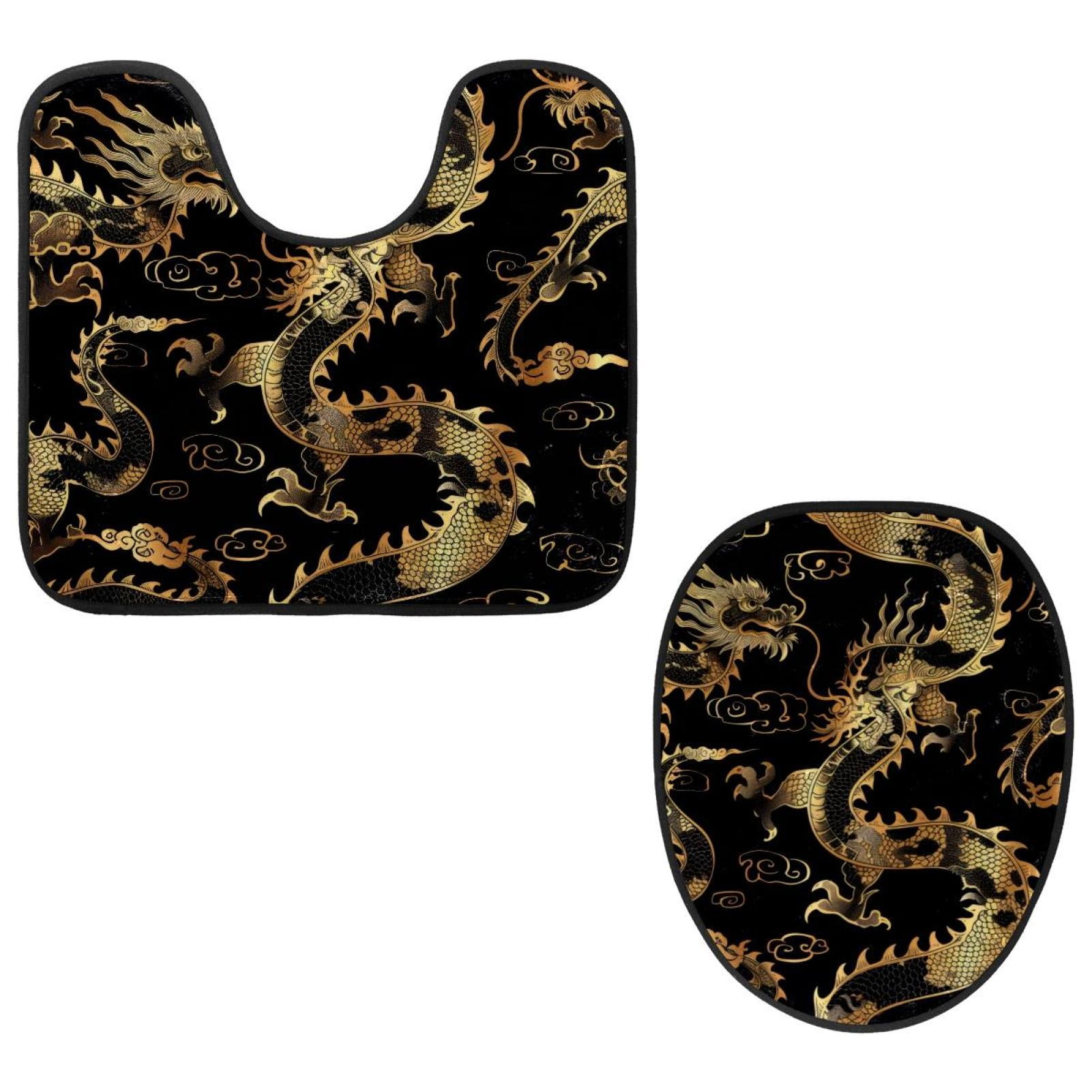 PhooArto Toilet Lid Cover and U-Shaped Toilet Floor Mat Set of 2 Pieces ...