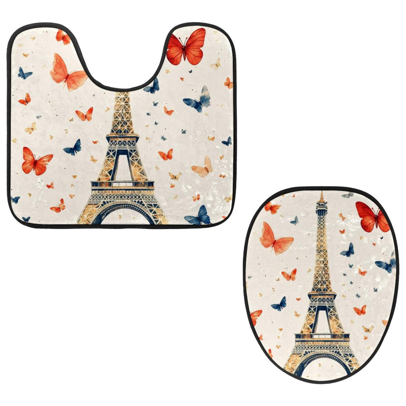 PhooArto Toilet Lid Cover and U-Shaped Toilet Floor Mat Set of 2 Pieces ...