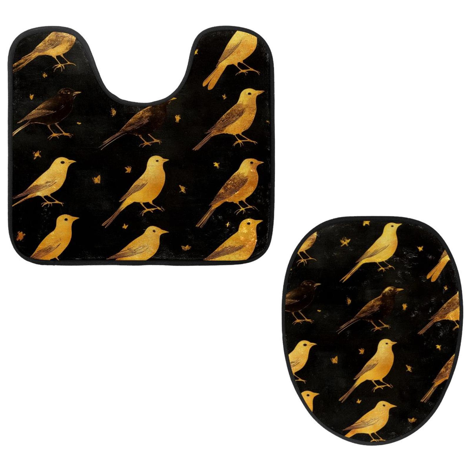 PhooArto Toilet Lid Cover and U-Shaped Toilet Floor Mat Set of 2 Pieces ...
