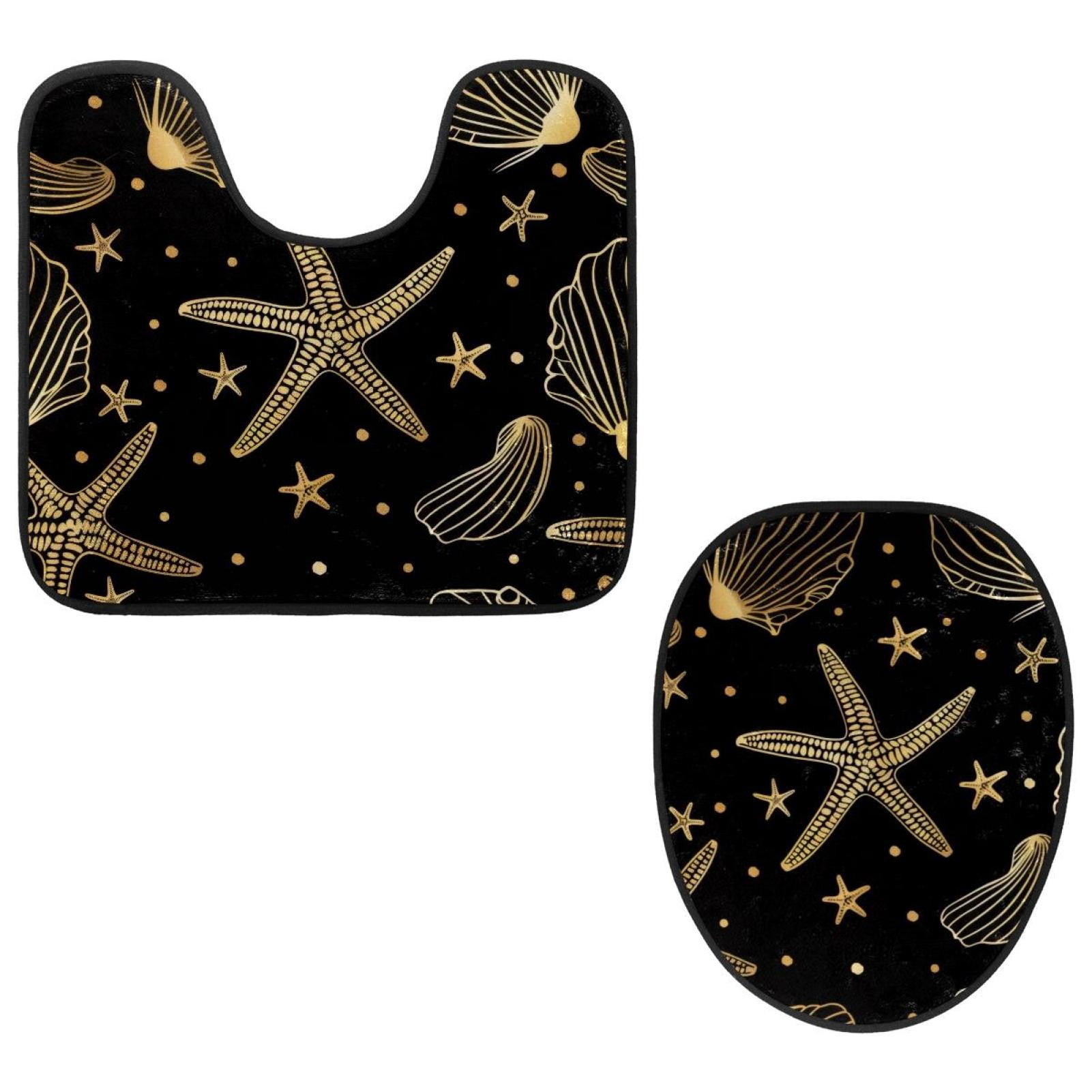 PhooArto Toilet Lid Cover and U-Shaped Toilet Floor Mat Set of 2 Pieces ...