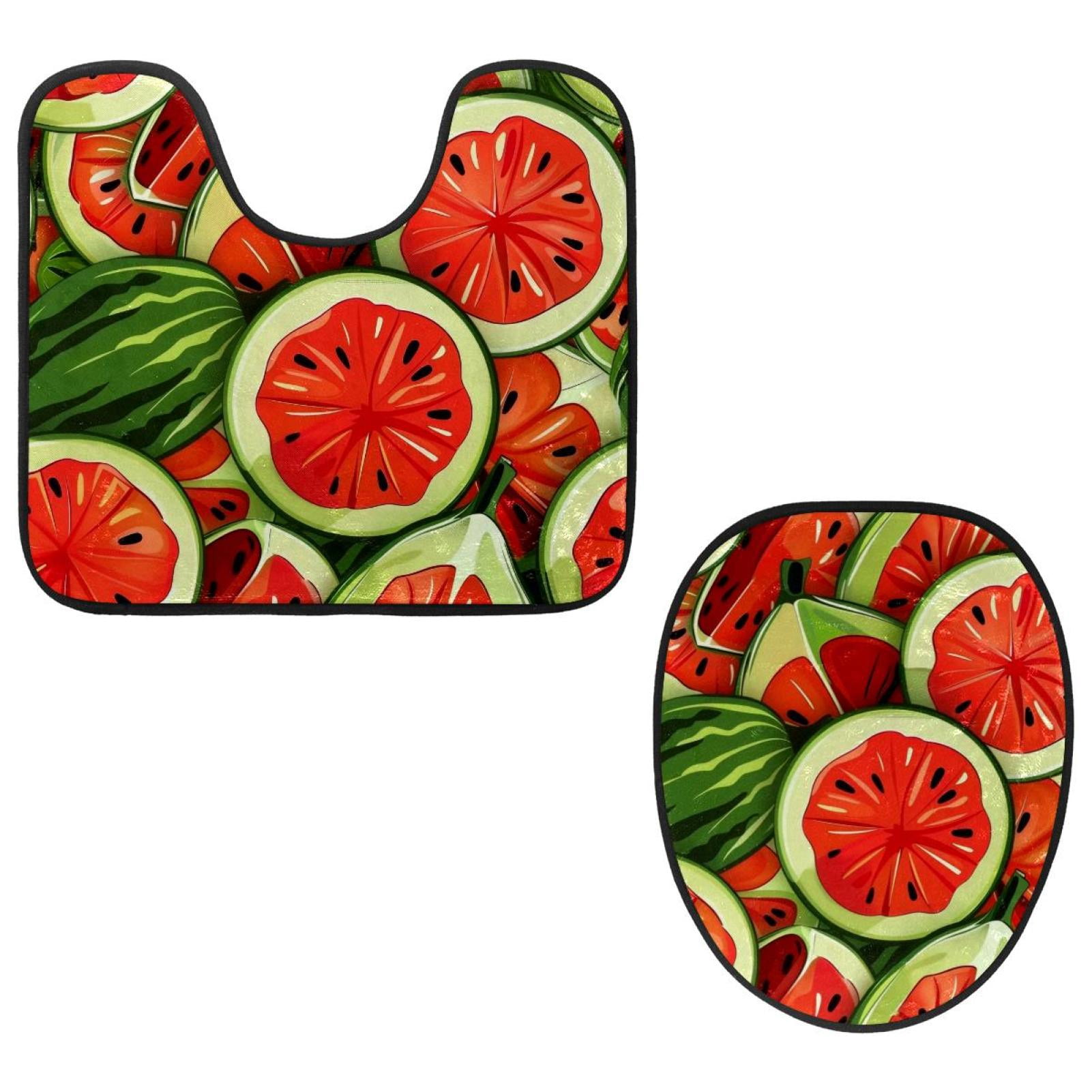 PhooArto Toilet Lid Cover and U-Shaped Toilet Floor Mat Set of 2 Pieces ...