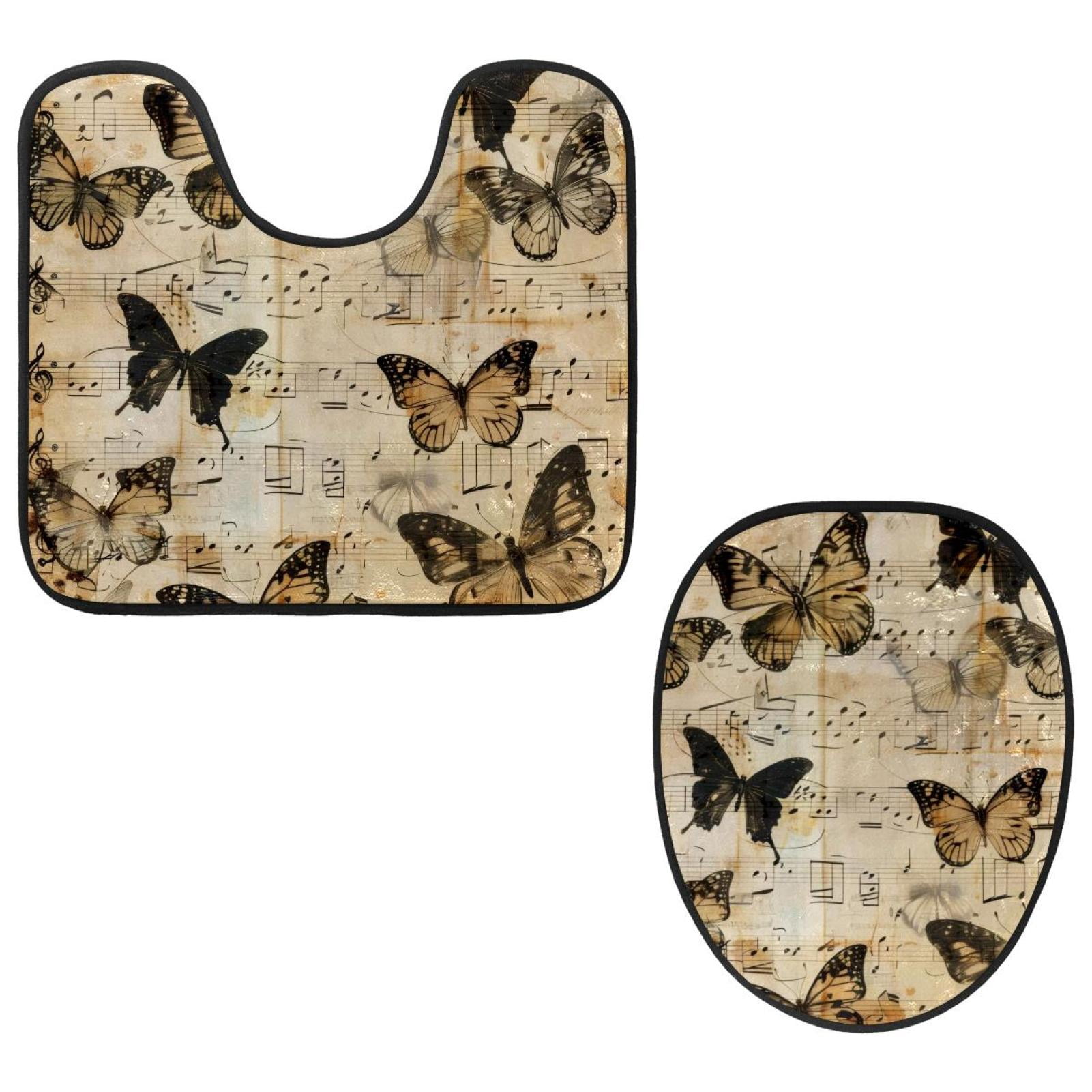 PhooArto Toilet Lid Cover and U-Shaped Toilet Floor Mat Set of 2 Pieces ...