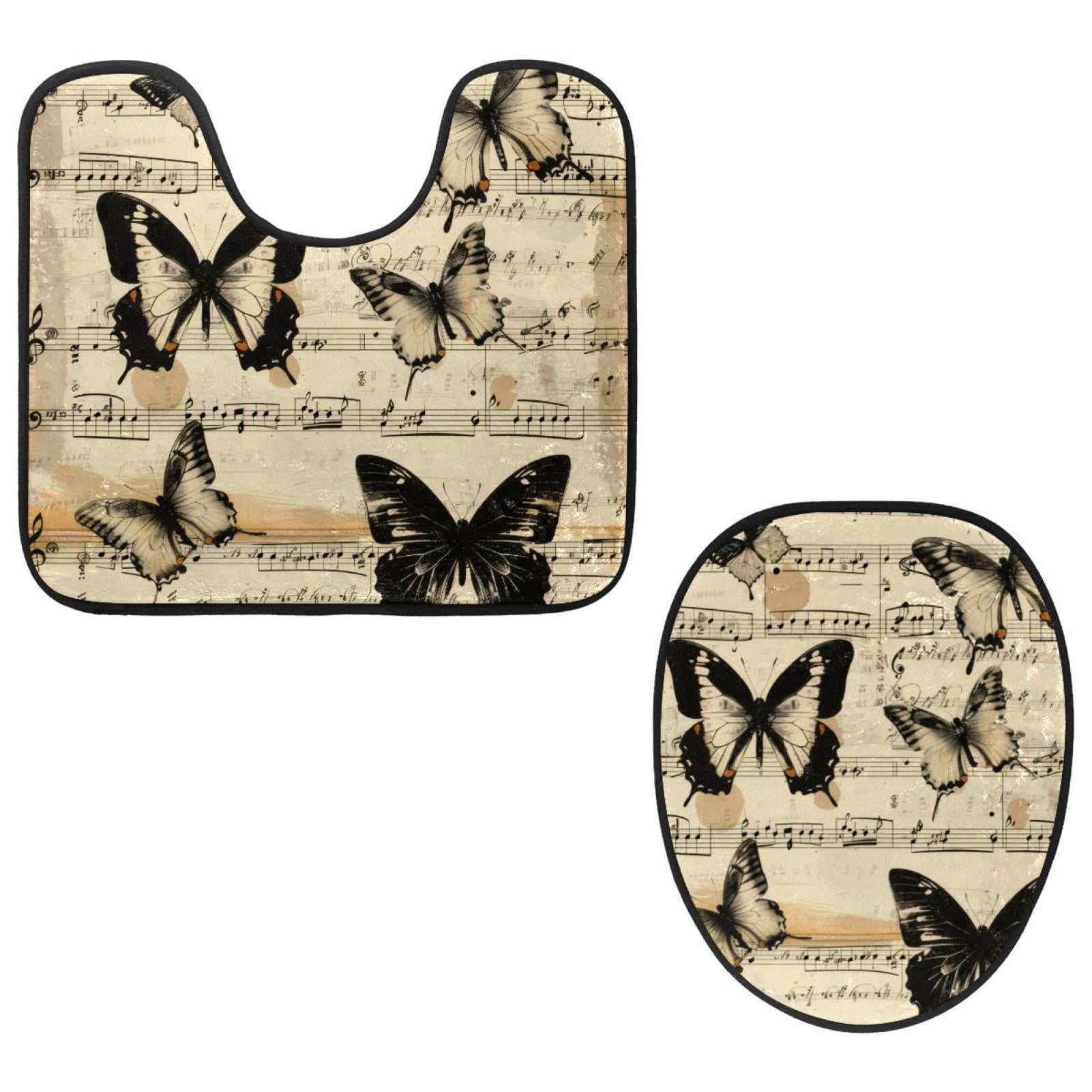 PhooArto Toilet Lid Cover and U-Shaped Toilet Floor Mat Set of 2 Pieces ...