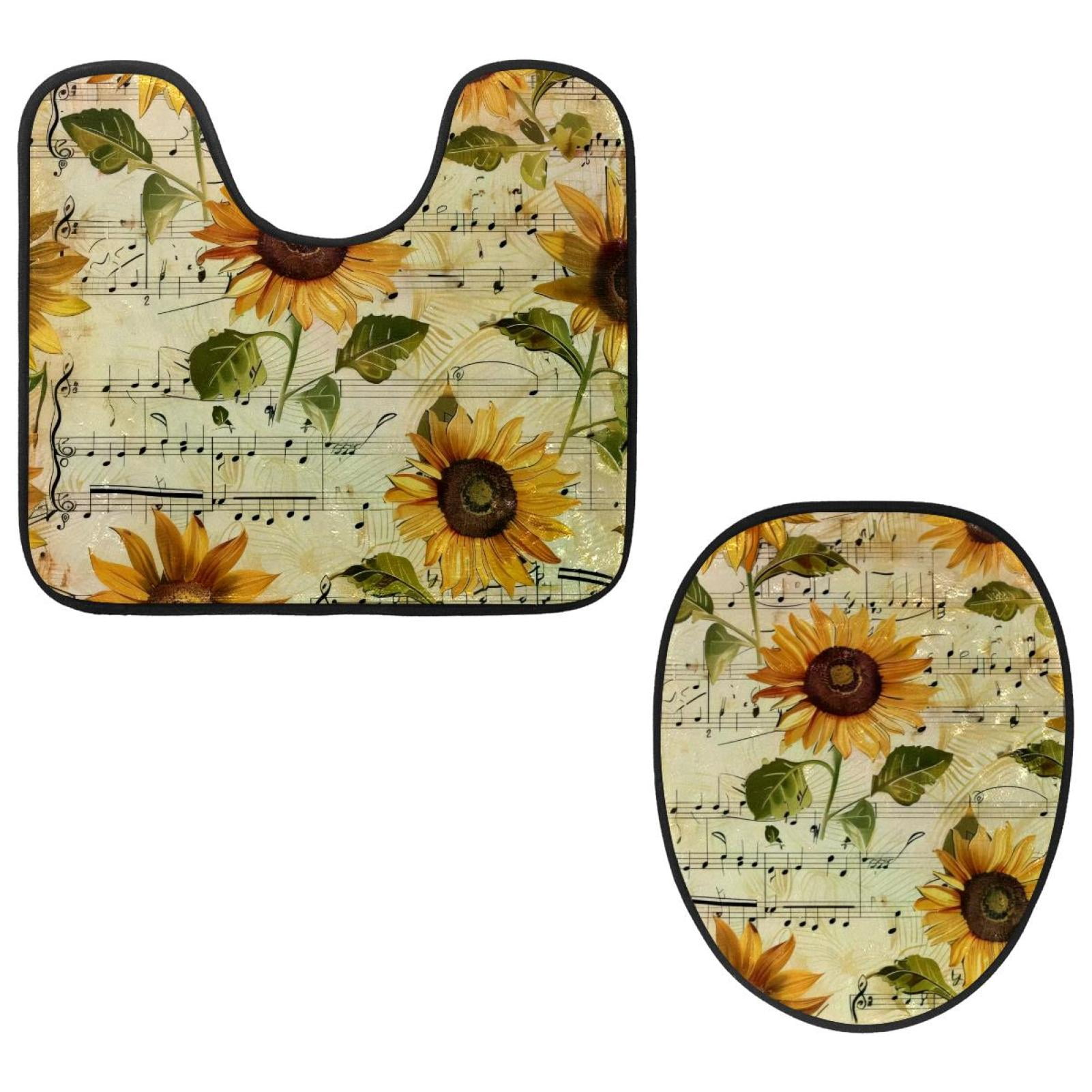 PhooArto Toilet Lid Cover and U-Shaped Toilet Floor Mat Set of 2 Pieces ...