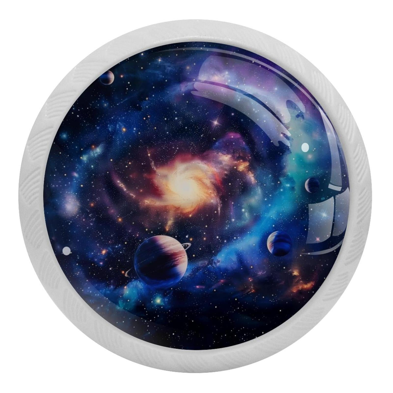 PhooArto Universe Space Galaxy Planets 4 PCS Crystal Glass Cabinet ...