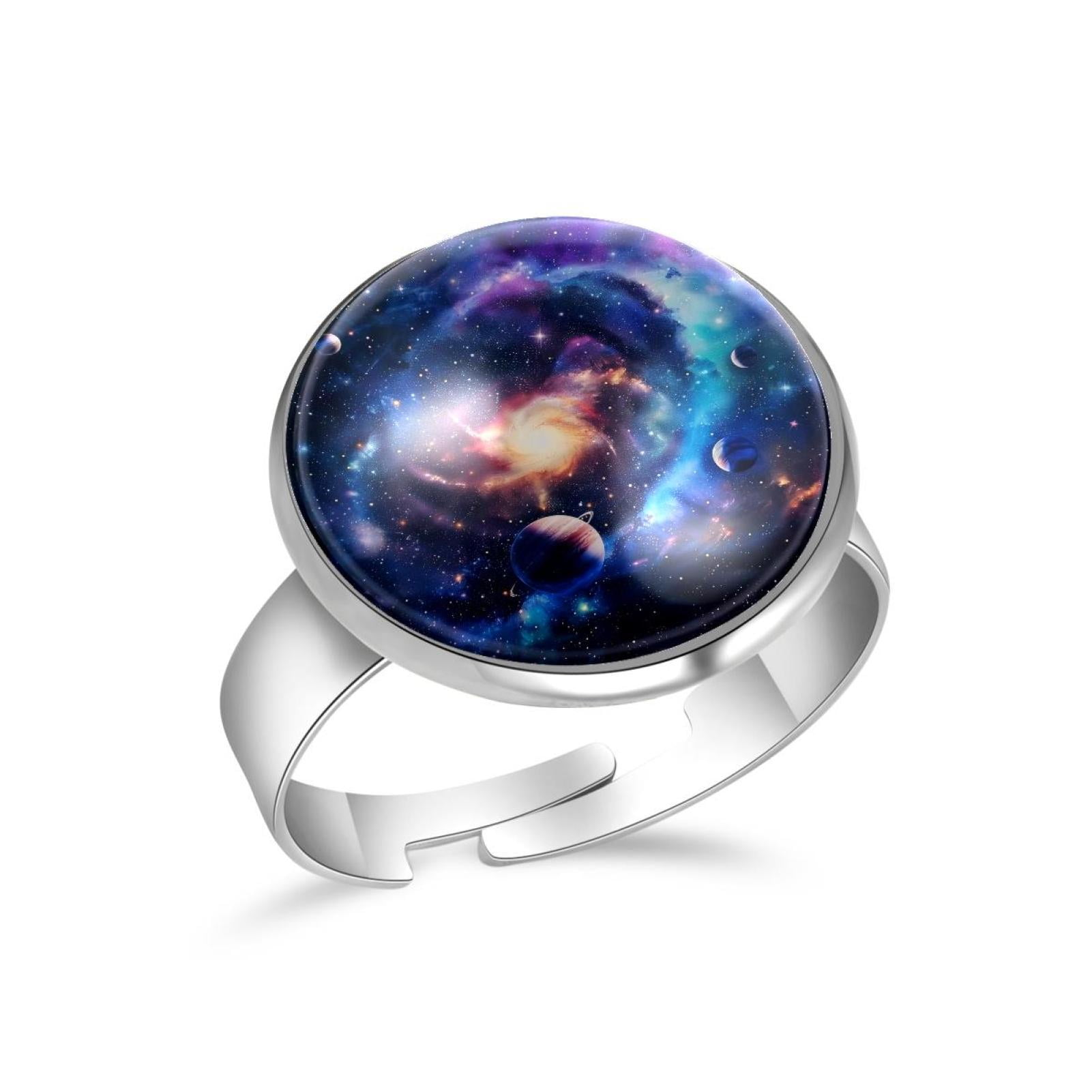 PhooArto Universe Space Galaxy Planets Stainless Steel Rings for Women ...