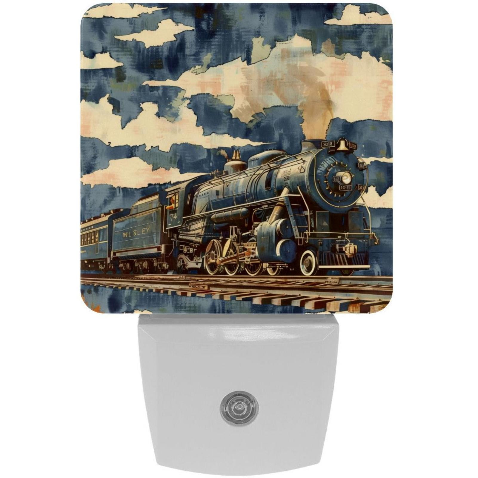 PhooArto Vintage Art Steam Train Railway Pattern Plug in LED Night ...