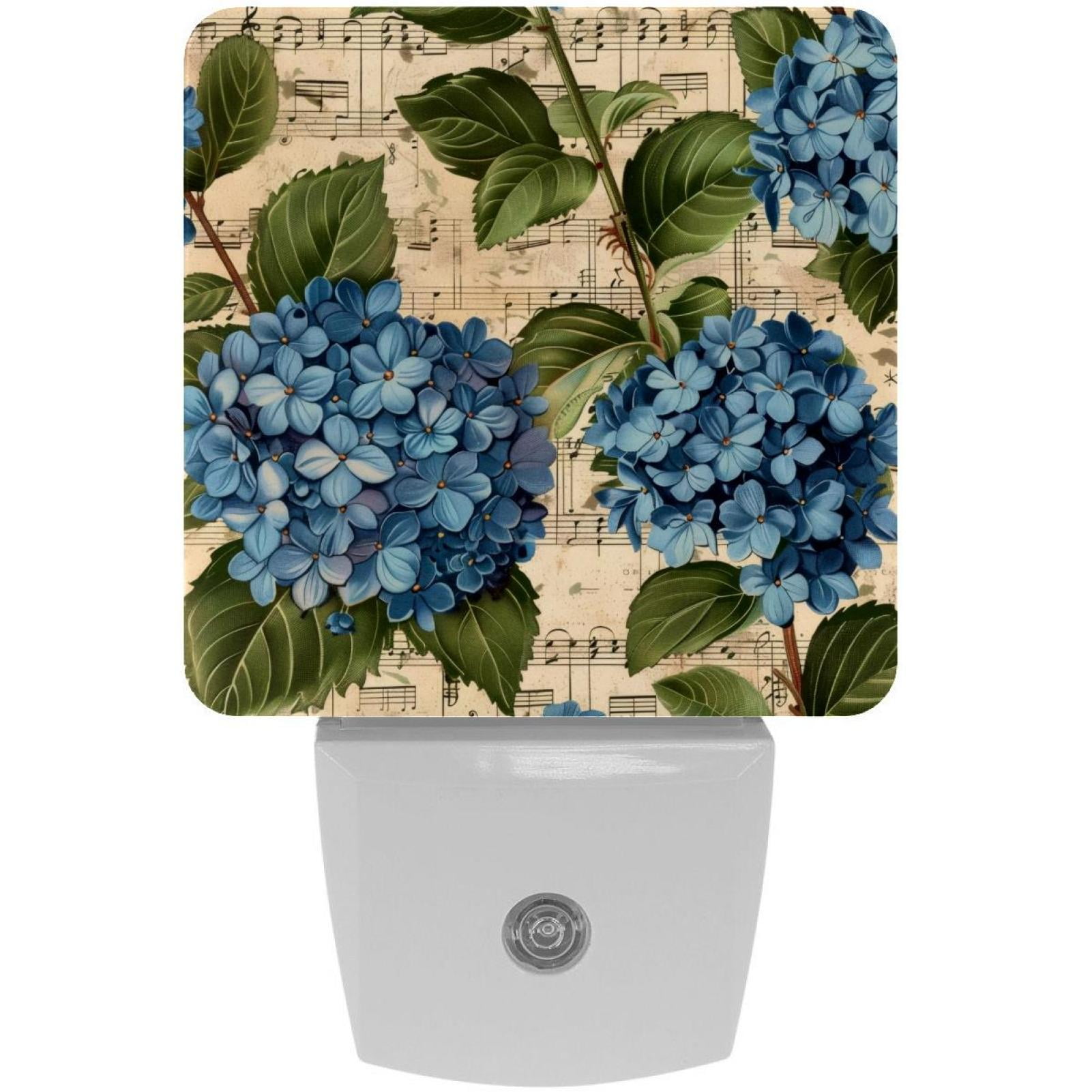 PhooArto Vintage Music Notes Hydrangeas Flowers Plug in LED Night Light ...