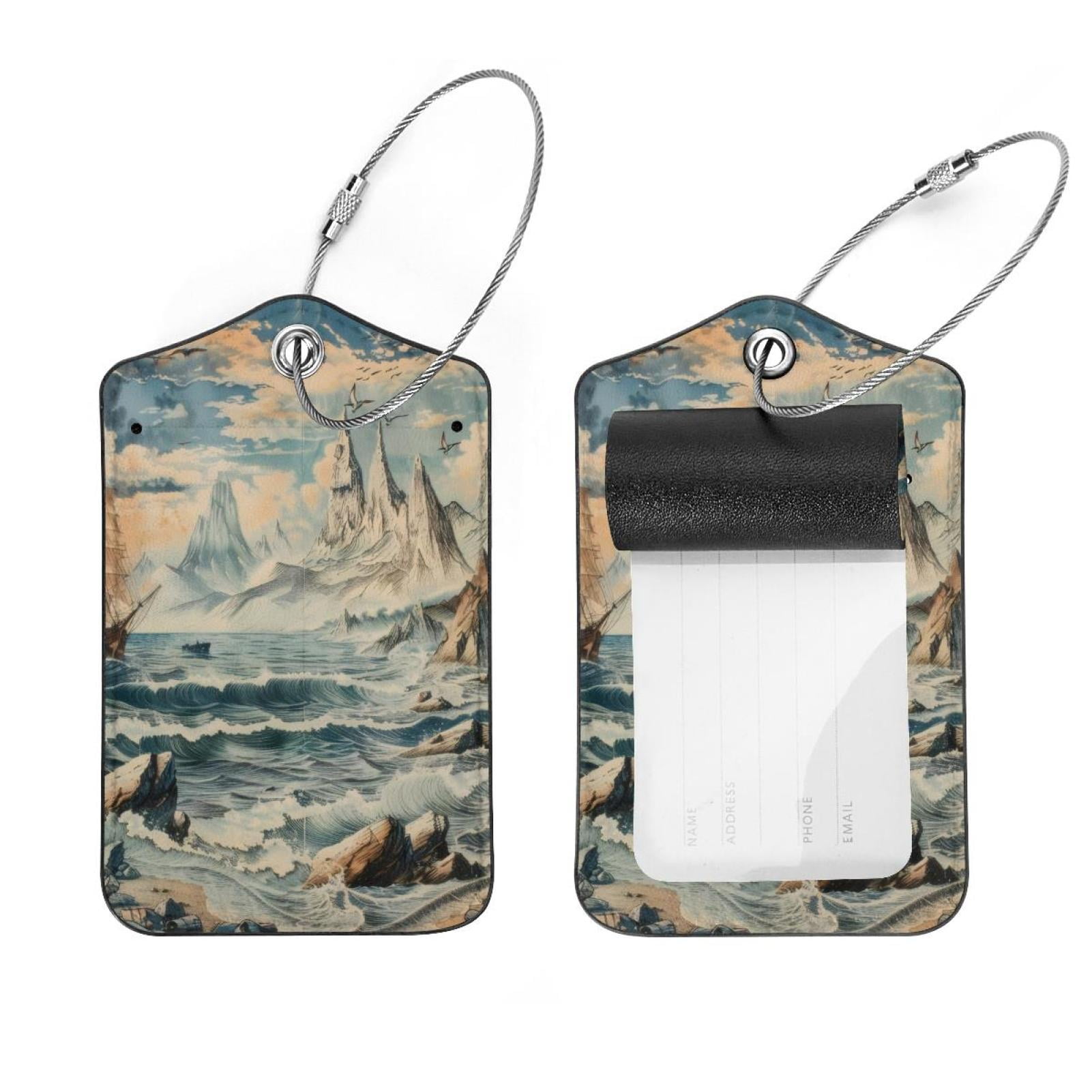 PhooArto Vintage Sea Nautical Landscape Luggage Tags with Stainless ...