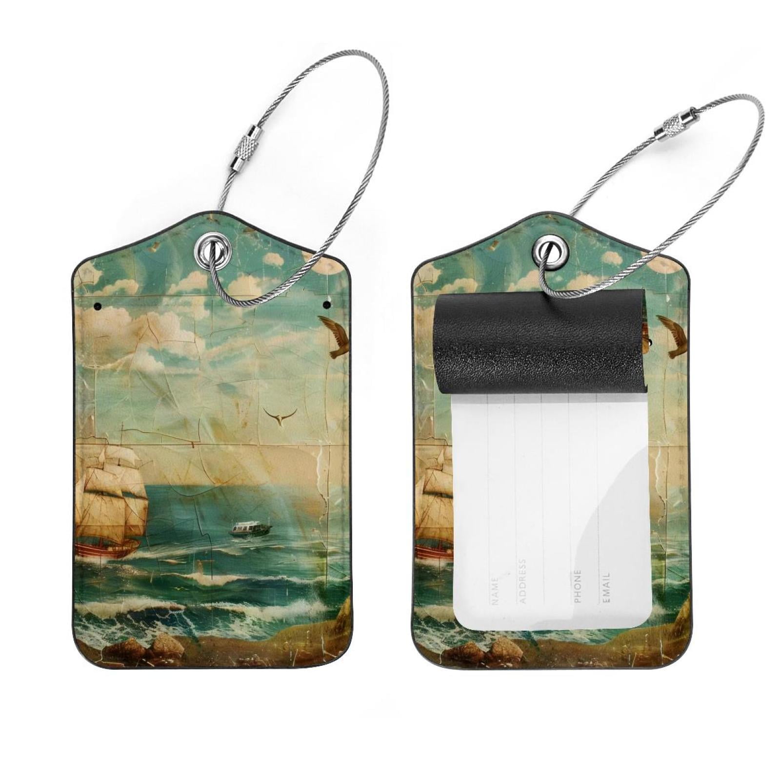 PhooArto Vintage Sea Ship Landscape Luggage Tags with Stainless Steel ...