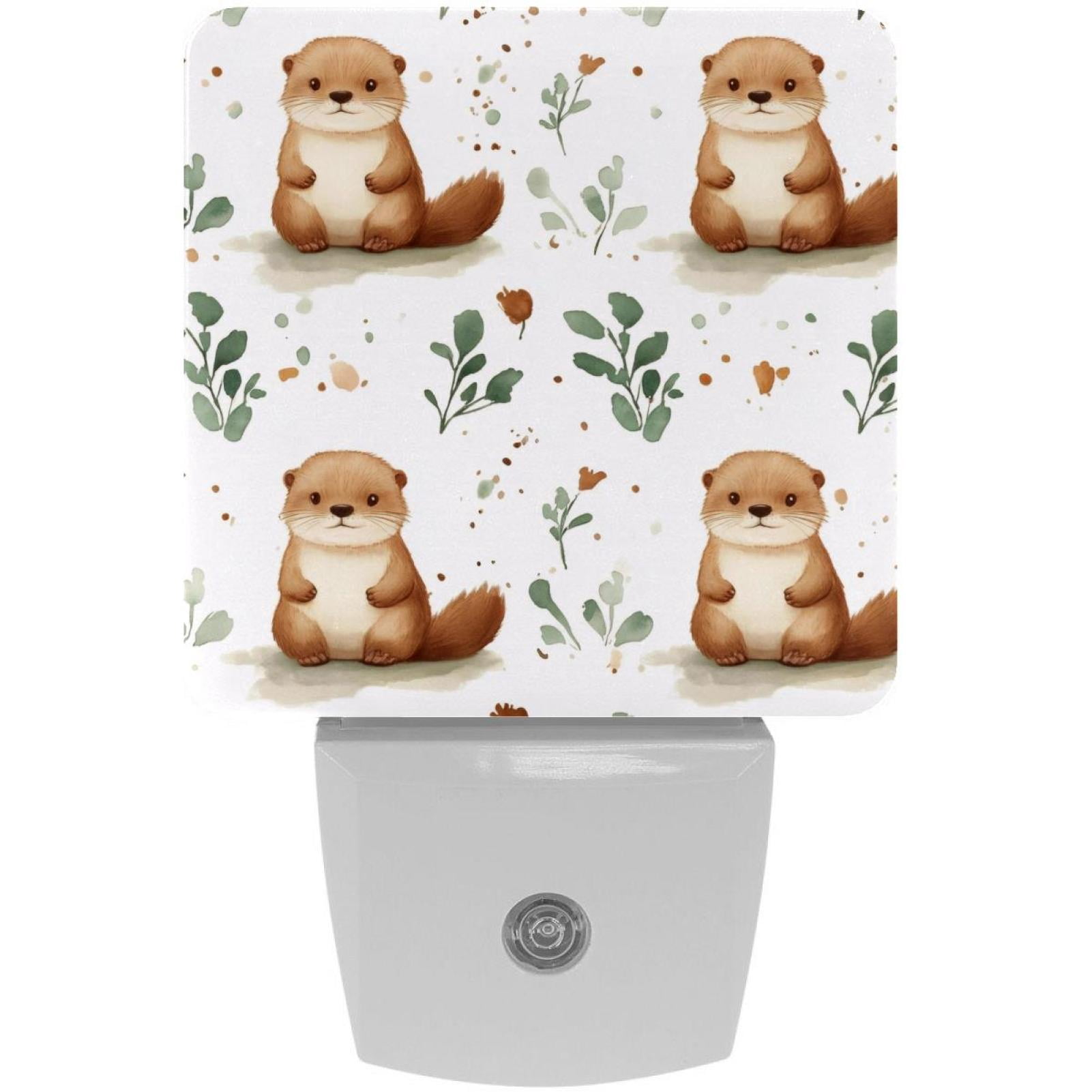 PhooArto Watercolor Otter Pattern Plug in LED Night Light Auto Sensor ...