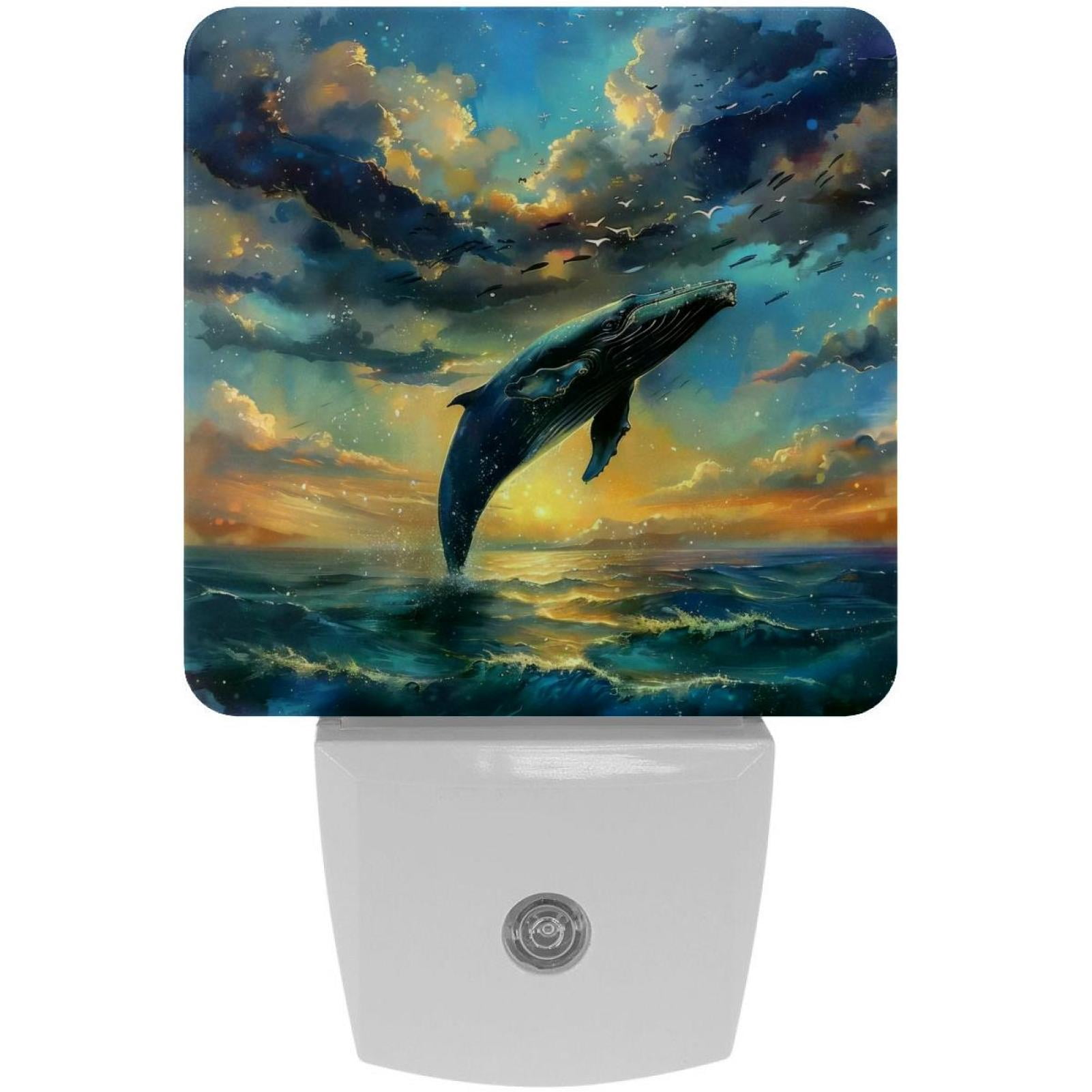 PhooArto Whale Jumping Sea Plug in LED Night Light Auto Sensor Dusk to ...