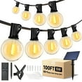 Phopollo Solar String Lights Patio, G40 100FT String Lights 50 ...