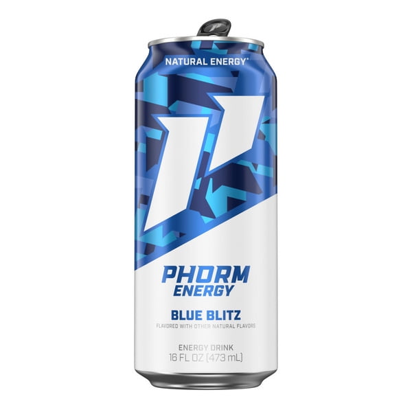 Phorm Energy Drink, Blue Blitz, 200mg Natural Caffeine, 16 fl oz Can ...