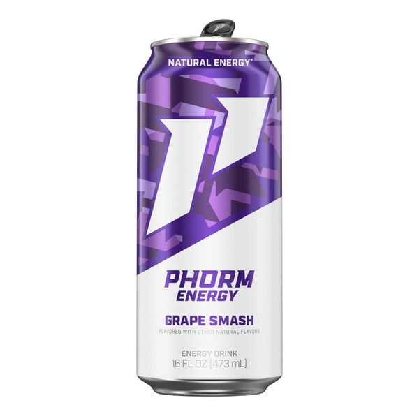 Phorm Energy Drink, Grape Smash, 200mg Natural Caffeine, 16 fl oz Can, Pack of 6 - Walmart.com