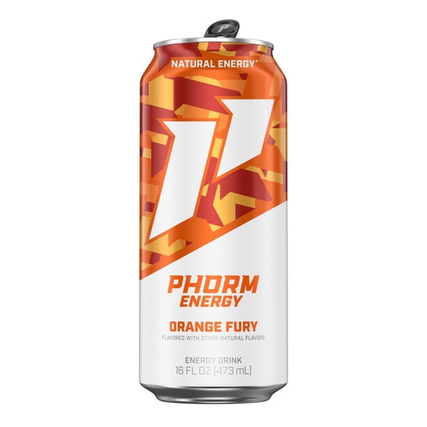 Phorm Energy Drink, Orange Fury, 200mg Natural Caffeine, 16 fl oz Can ...