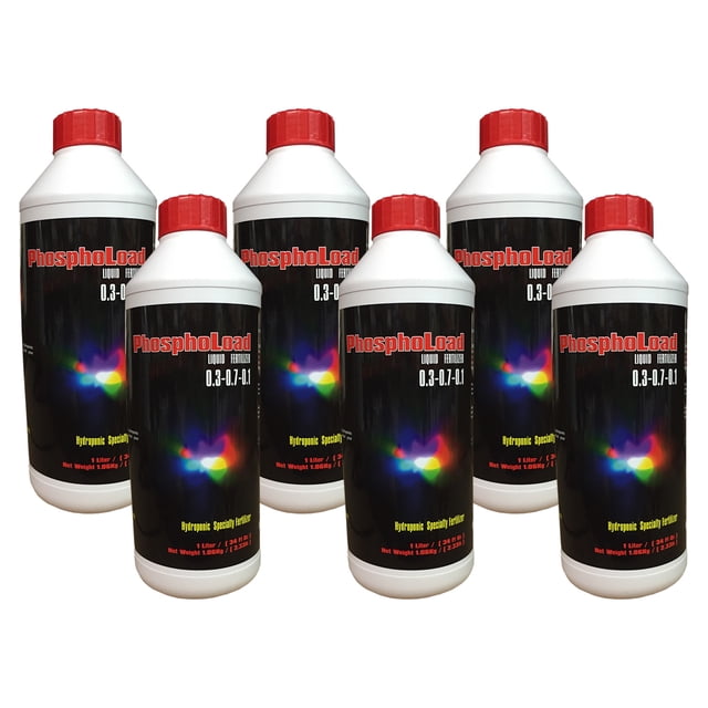 Phosphoload 1 Liter (6 PACK)- Bloom Booster Hydroponic Fertilizer ...