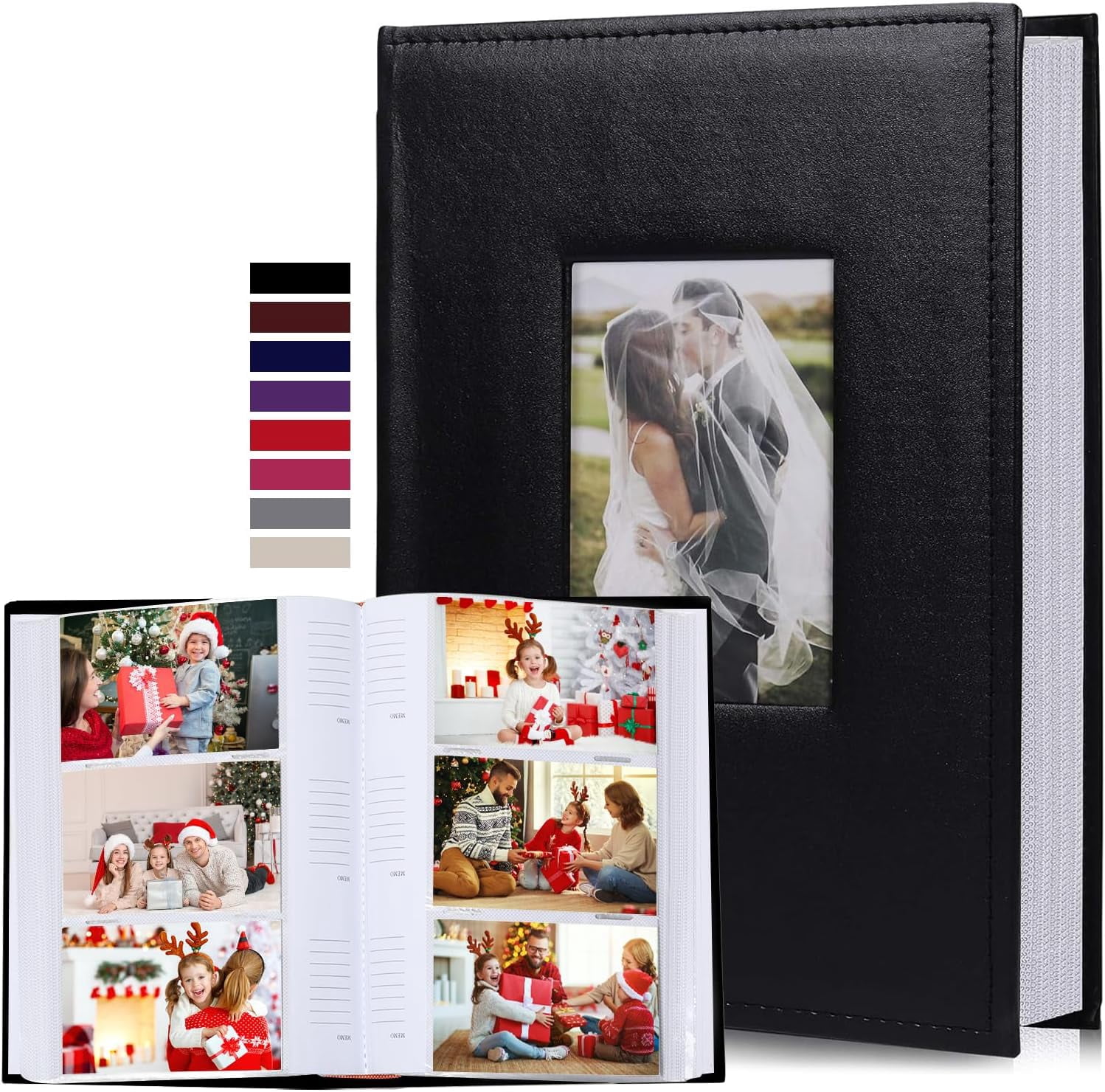 Photo 4x6 Pictures 300 Pockets Premium Leather Cover of Wedding Family ...