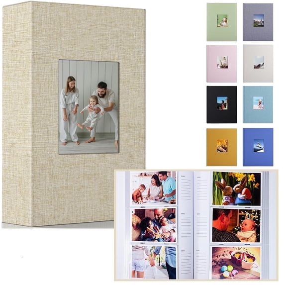 Photo Album 4x6 300 Photos with Writing Space,4 x 6 Photo Book Linen ...