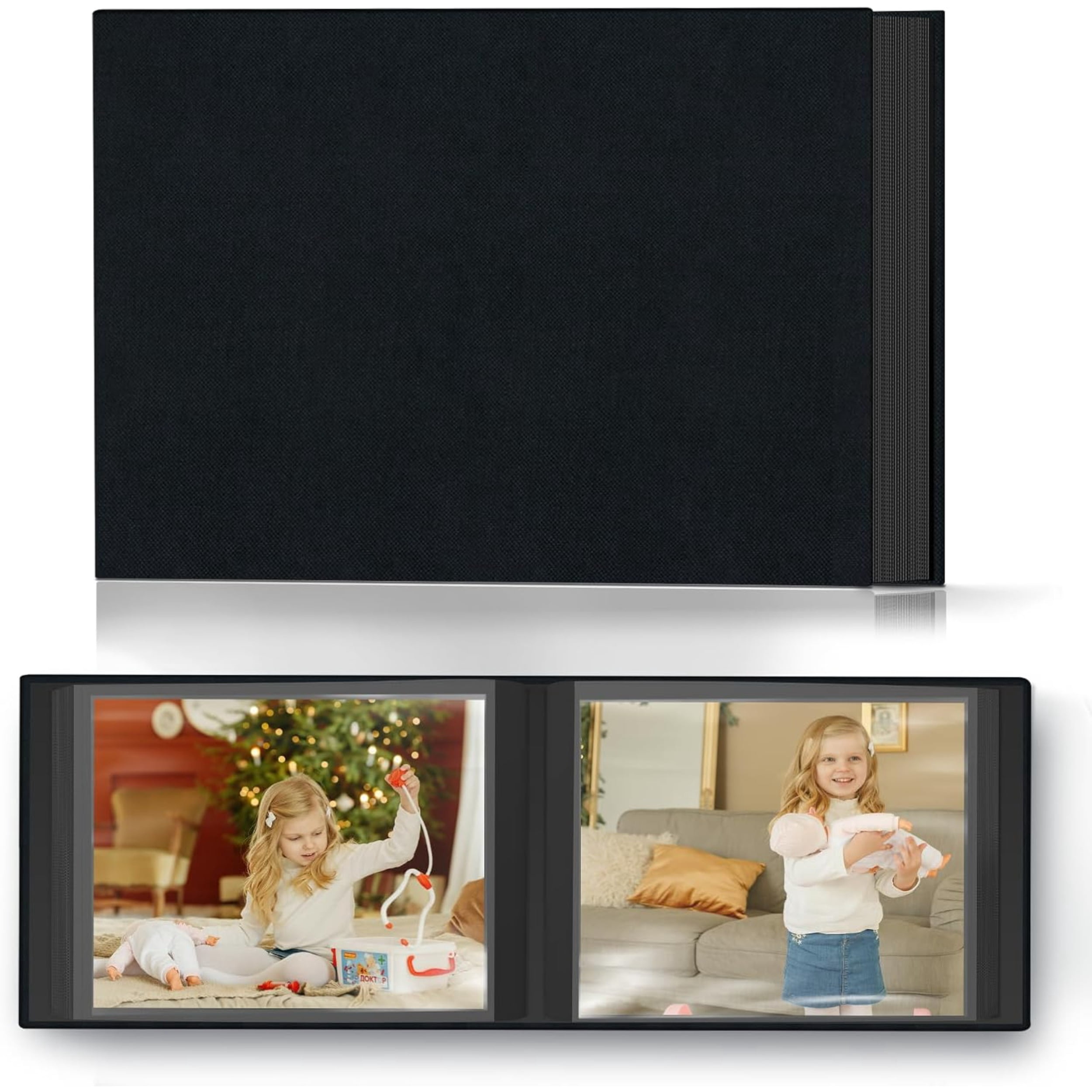 Photo Album 4x6 48 Pockets for Wedding Gifts, Linen Hardcover Picture ...