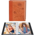 Photo Album 5x7 Clear Pages Pockets Leather Cover Slip Slide in Book ...