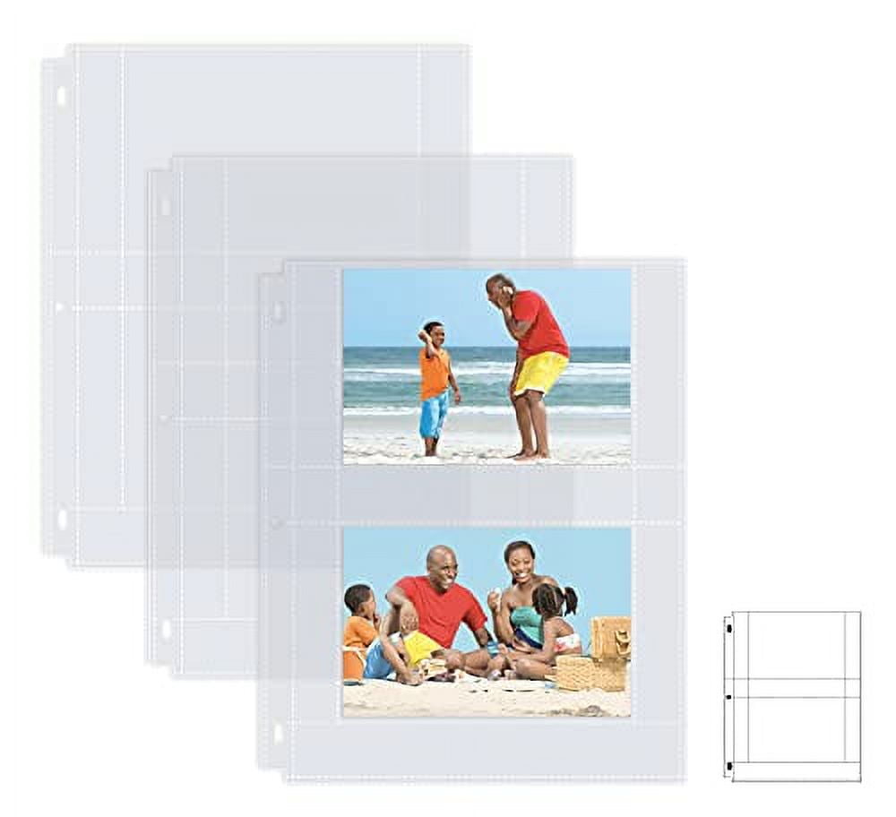 Better Office Products 4x6 Photo Album Refill Sheets, Heavyweight, 25 ...