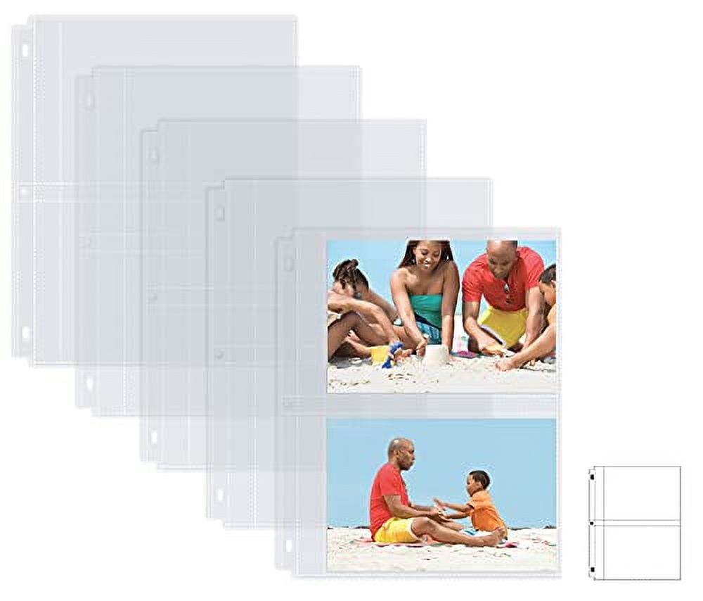 Better Office Products 5x7 Photo Album Refill Sheets, 3-Ring Binder ...