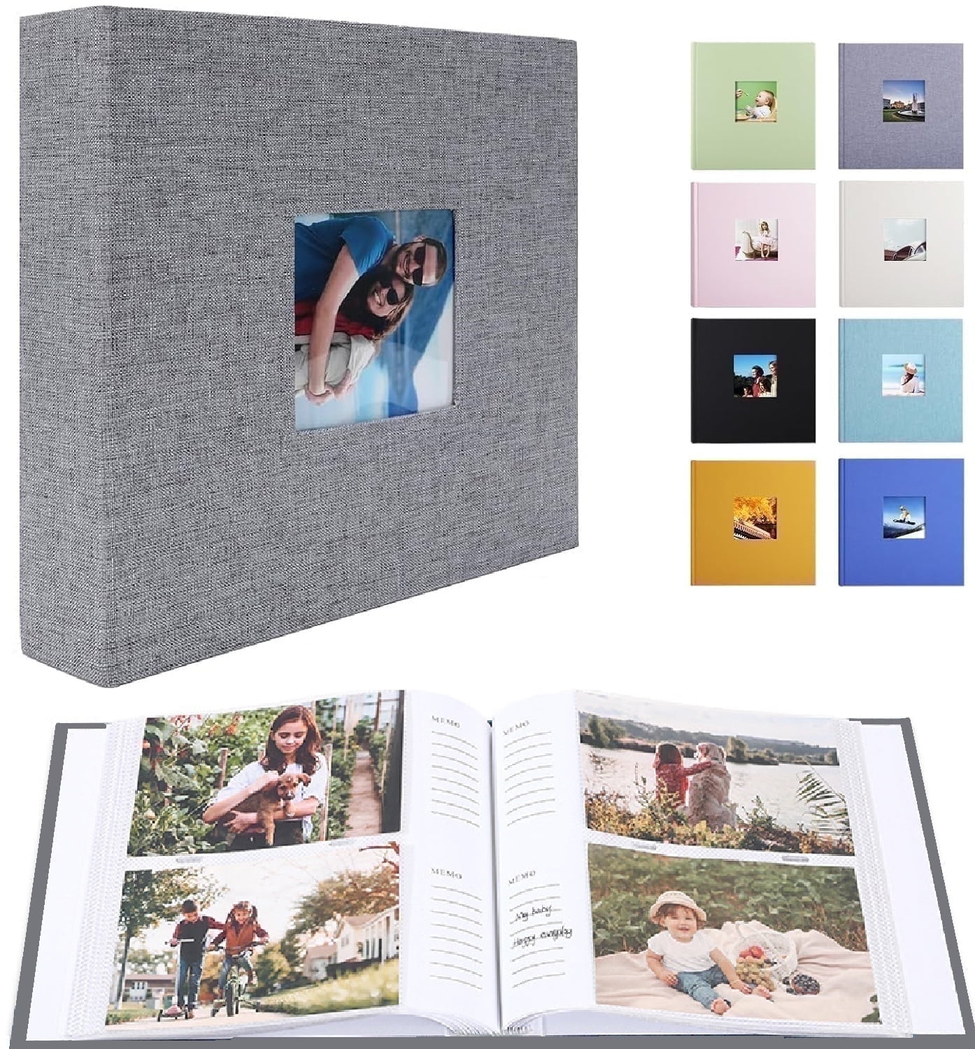 Photo Album with Writing Space 50 Pages 4x6 Photos Hold 200 , Linen ...