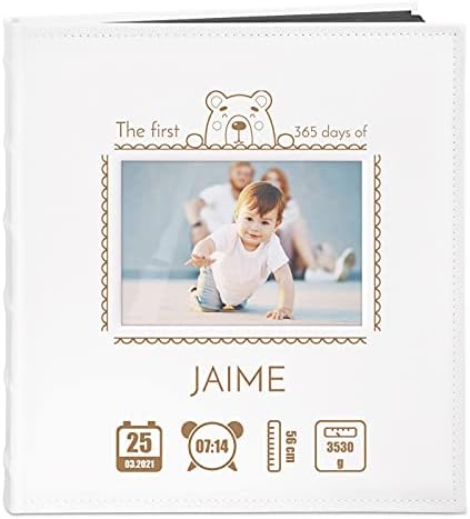 Photo Album for children - Engravable white cover with a photo frame ...
