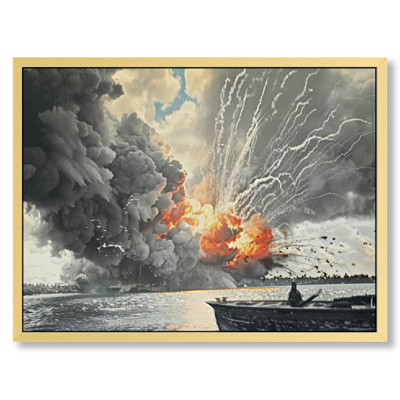 Photo Art Print Historical Event: The USS Shaw Exploding at - Walmart.com