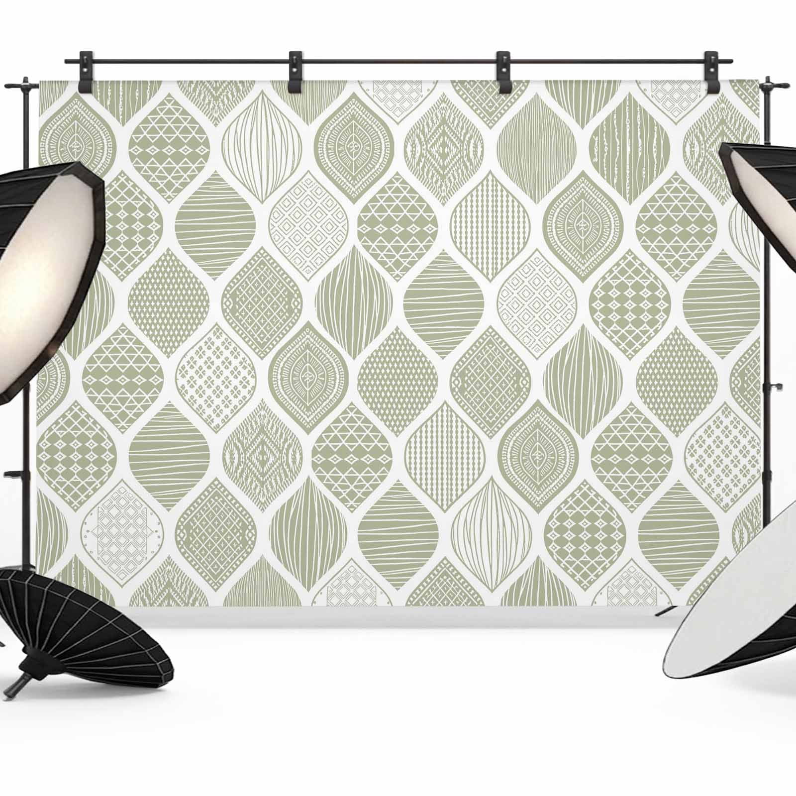 Photo Backdrop 8x10 ft Sage Green Geometric Photography Backdrops ...