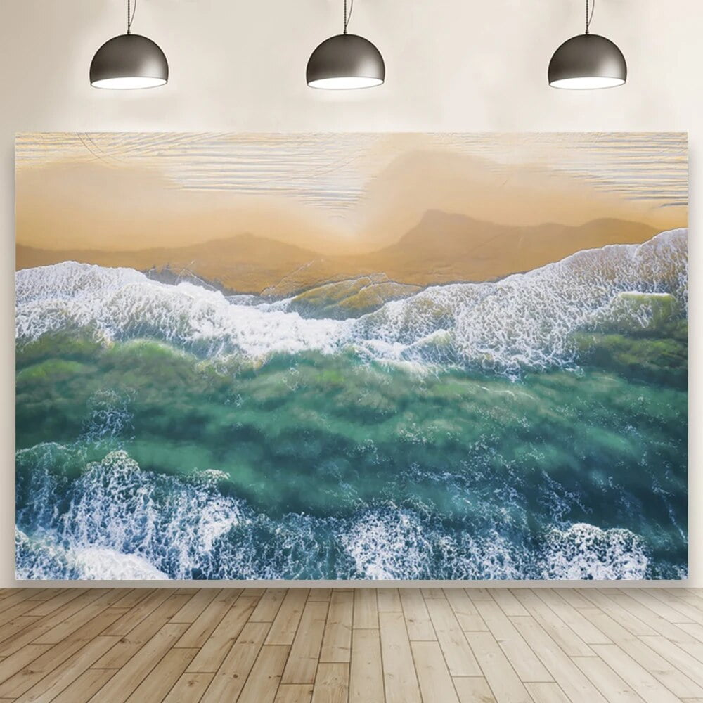 Photo Backdrop Blue Ocean Sea Tide Scenic Portrait Shoot Photography ...